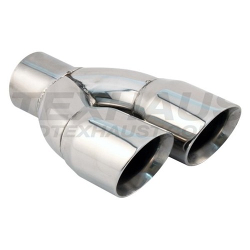 Exhaust Tip Hi-Polished Series Stainless Steel Driver Side Round Angle ...