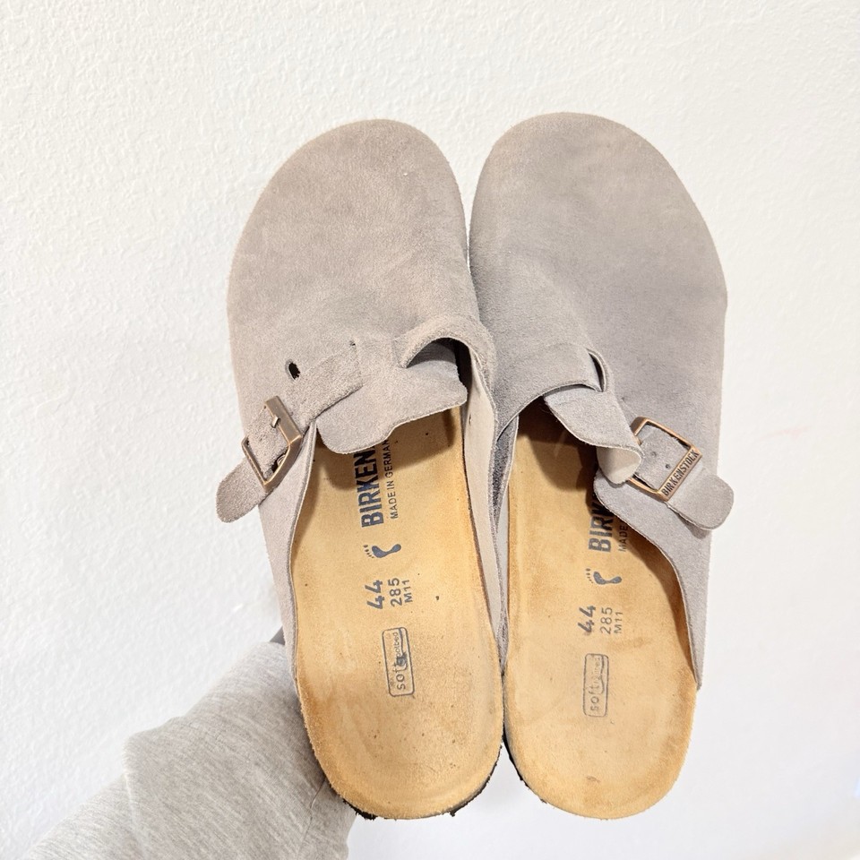 Birkenstock Boston Clogs Suede Light Grey Men’s Size 11 EU 44 | eBay
