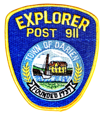 Town Of Darien Police Badge Workington Town Pin Badge, Blue Background