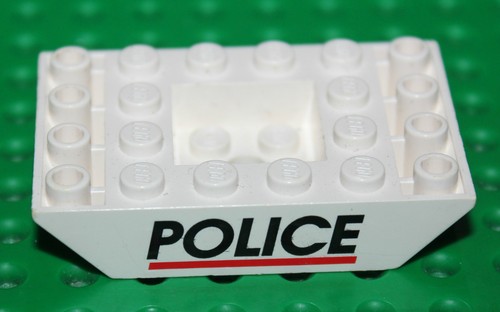 Lego White Slope Inverted with 'POLICE' Pattern ref 30183px1/set 6332 ...