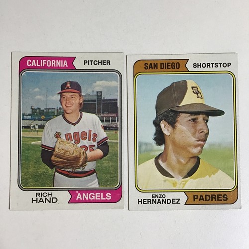 1974 TOPPS BASEBALL CARD #571 RICH HAND & #572 ENZO HERNANDEZ VG+ | eBay