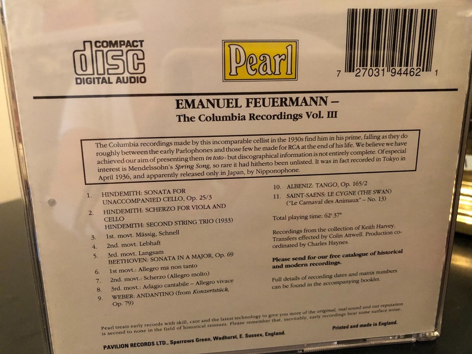 Feuermann the English Columbias vol. 3 727031944621| eBay