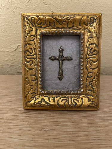 Belinda Miley Collection CBK 2004 Framed Cross 4 1/8” x 5 1/8” hang or ...