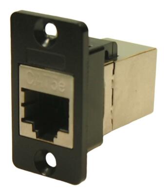 Rj45 Cat5E Conector A Conector Fino Pasamuros Conector Negro Metal ...