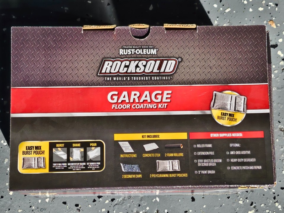 Rust-Oleum 293513 RockSolid Garage Floor Coating Gray Kit 2.5 Car ...