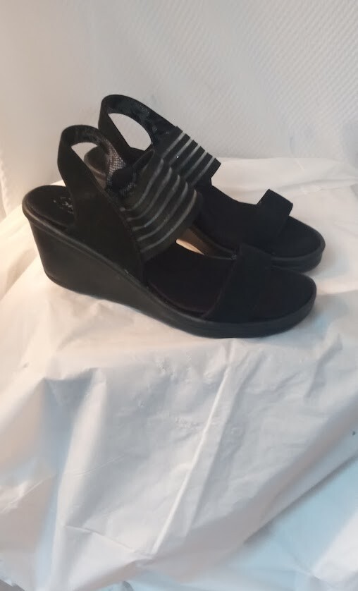 Skechers Cali Rumblers Sci-Fi Wedge Sandals Black Siz… - Gem