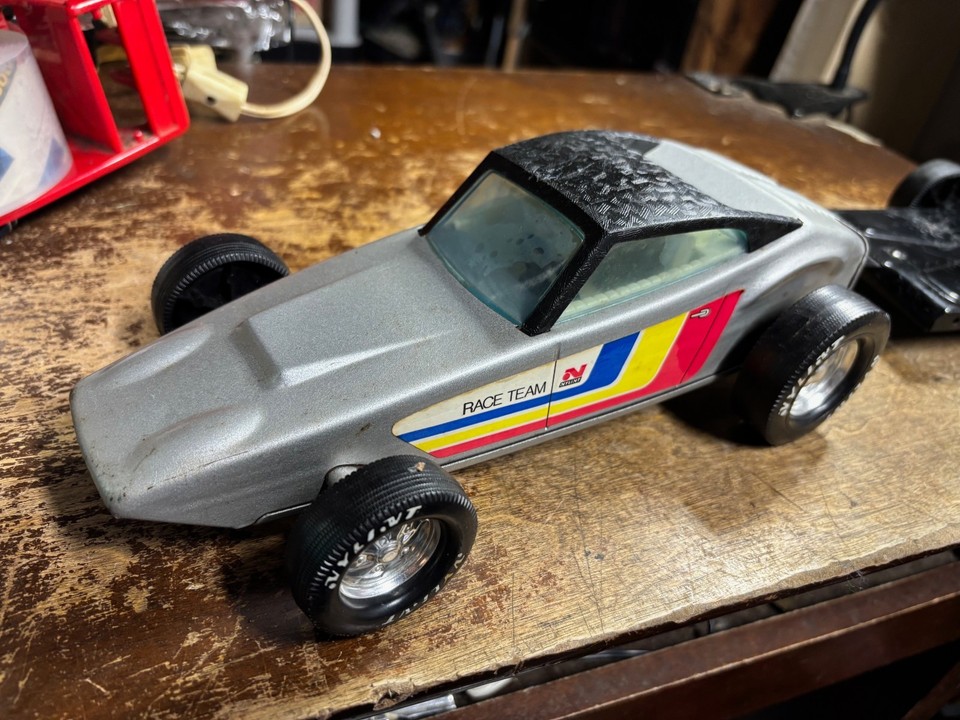 Vintage Nylint Pressed Steel - Race Team Hot Rod w/ Trailer Made in USA ...