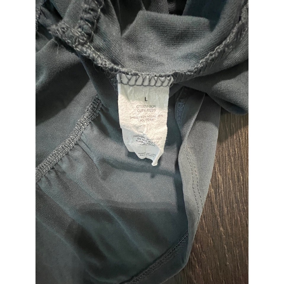 Green Envelope Peplum Top Ruffle Hem V-Neck Short Sleeve Gray Size L | eBay