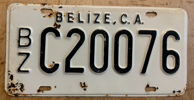 BELIZE CENTRAL AMERICA AUTO LICENSE PLATE " BZC 20076 " BZ | eBay
