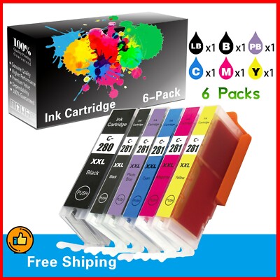 6PK PGI-280XXL CLI-281XXL Ink Cartridge for Pixma TS8300 TS8320 TS9100 ...