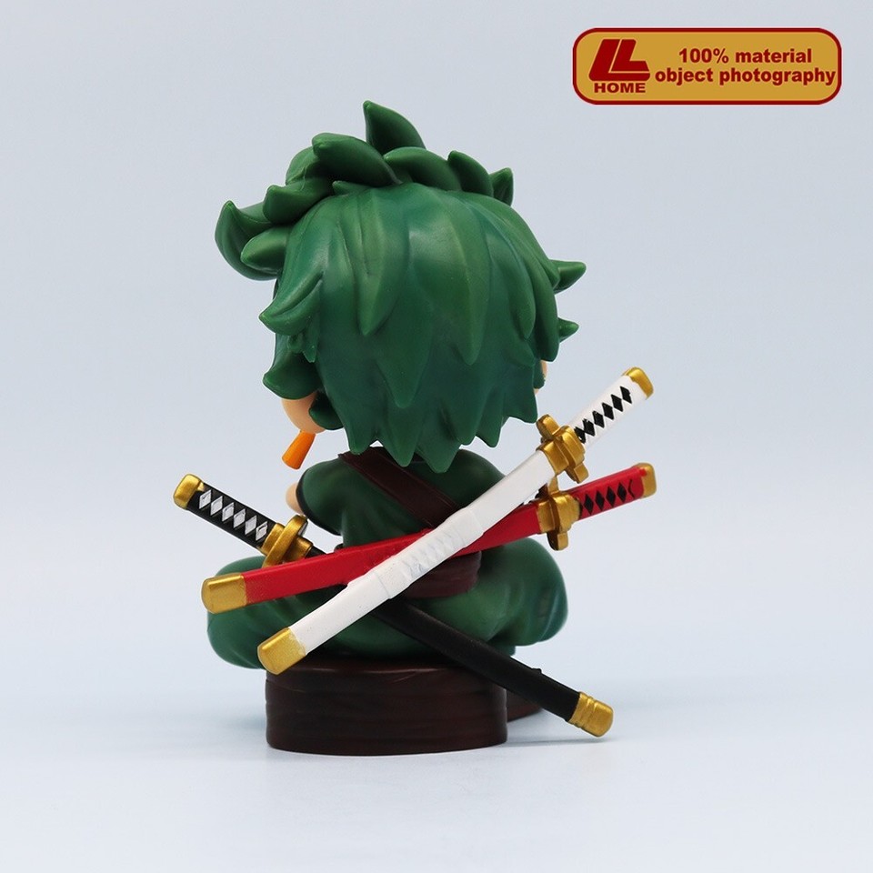 Anime OP Roronoa Zoro Sitting Cute Happy PVC Figure Statue Toy Gift ...