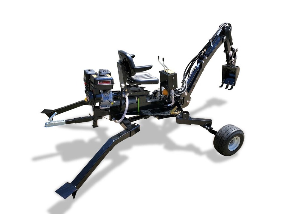 15HP 420CC Gas Powered Towable Backhoe Mini Excavator 8' Foot Reach 12 ...