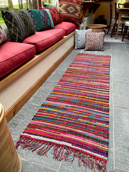 Rag Rug Festival Rugs Multicolour Rainbow Mat Cotton Hand Made ...