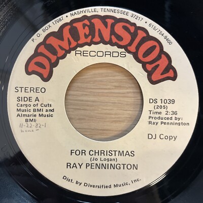 Xmas 45rpm - Ray Pennington - For Christmas - Dimension Records - Promo ...