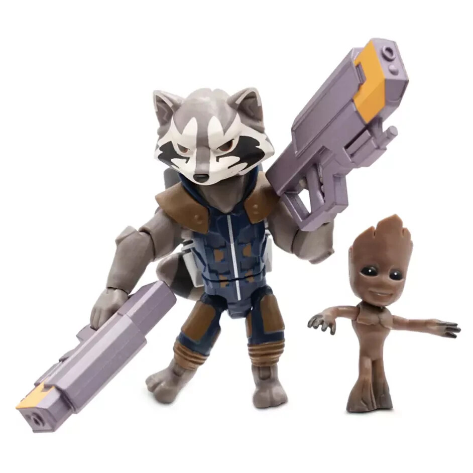Marvel Action Figure Set GOTG Groot Starlord Rockey Disney Toybox **IN ...