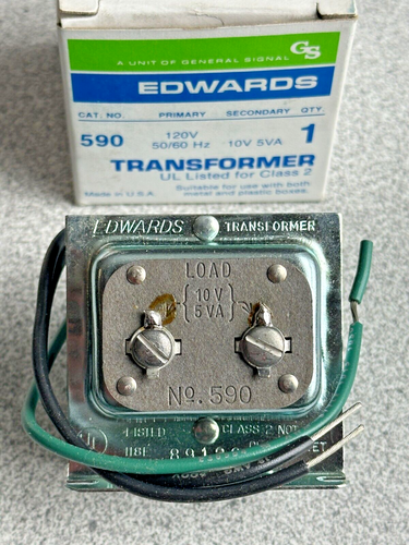 NEW EDWARDS 590 TRANSFORMER Primary 120V 50/60HZ secondary 10V 5VA MADE ...