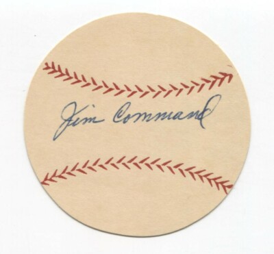 Jim Command Signed Paper Baseball Autographed Signature Philadelphia ...