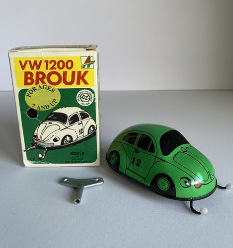 Volkswagen Beetle 1200 Herbie Brouk Green In Box With Key Works Wind Up ...