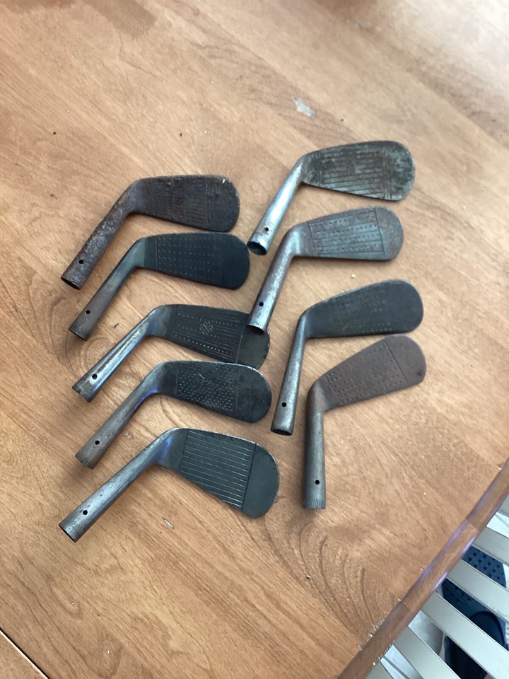 Antique Hickory Wood Shaft 9 Heads Only Golf Clubs Mostly Mid Irons | eBay