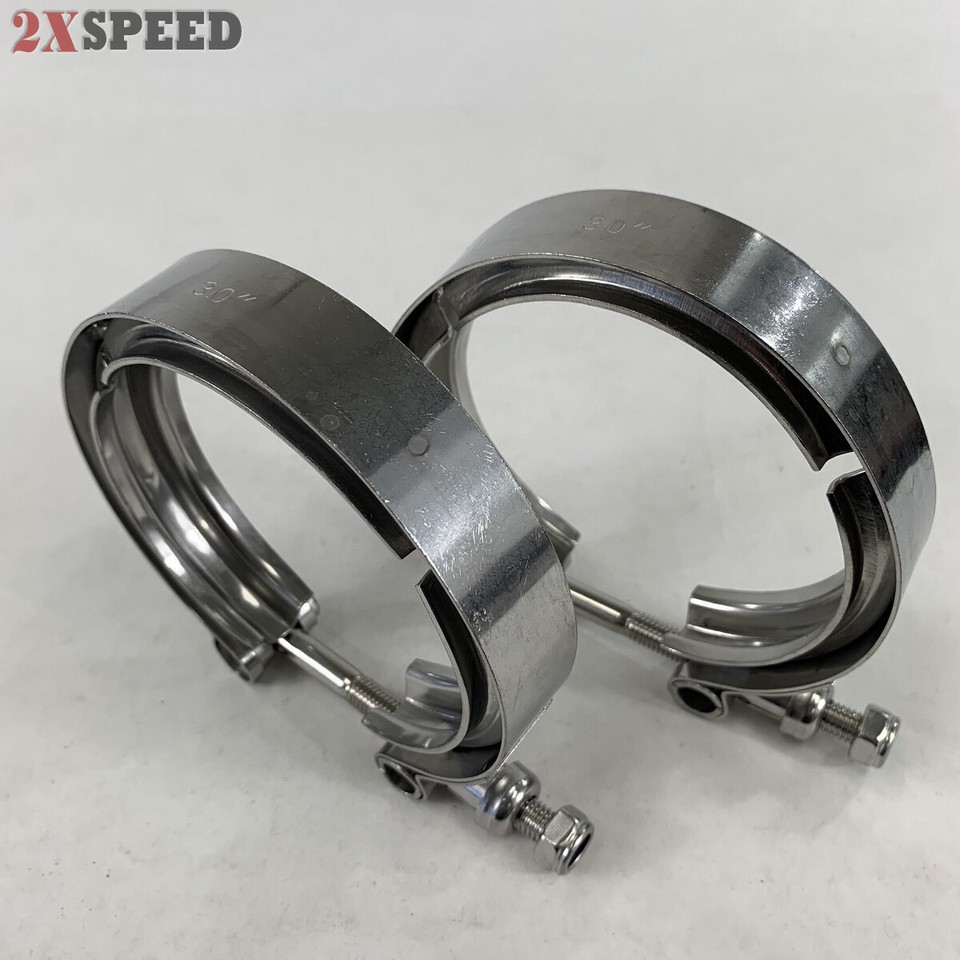 2Pcs DIY 3" SS V-band Clamp For Turbo Header Exhaust Intercooler Piping ...