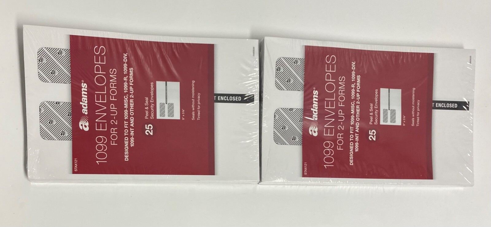 (2-packs) 25 per pack Adams 1099 ENVELOPES 2-up tax forms STAX121 | eBay