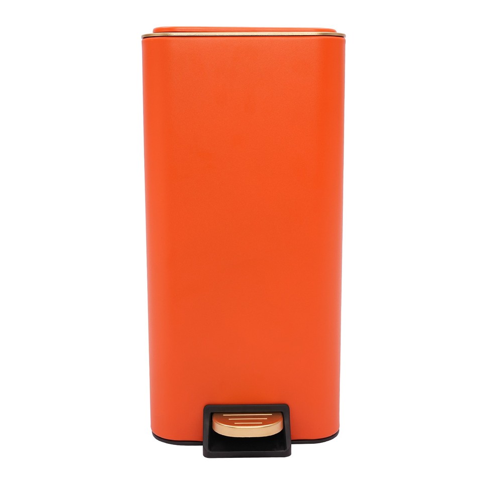 Modern Step On Garbage Bin 12L Step Trash Bin Orange Foot Pedal Trash ...