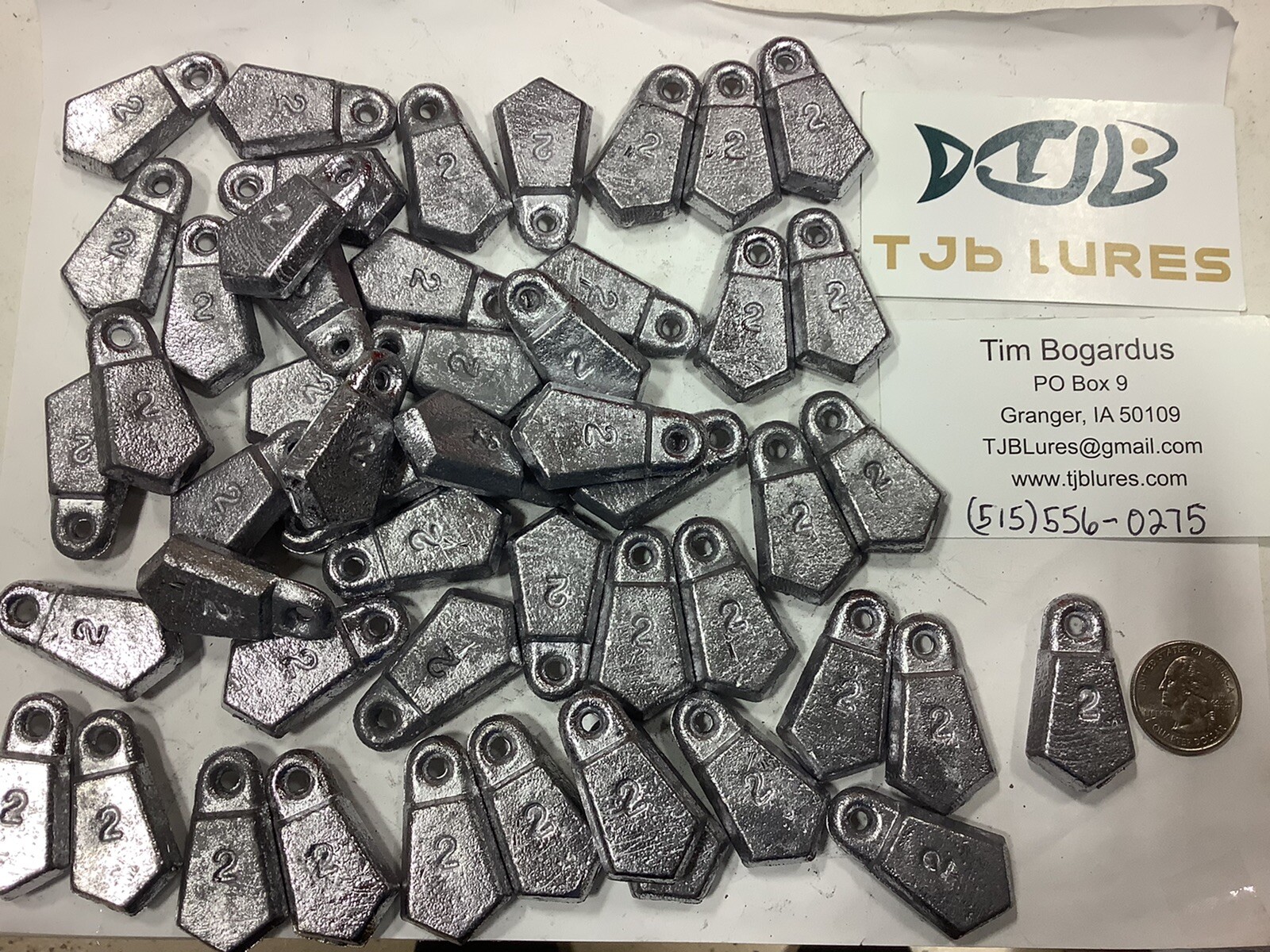 50 Qty 2 oz Flat Bank Fishing Sinkers Veteran Owned Free Shipping Top ...