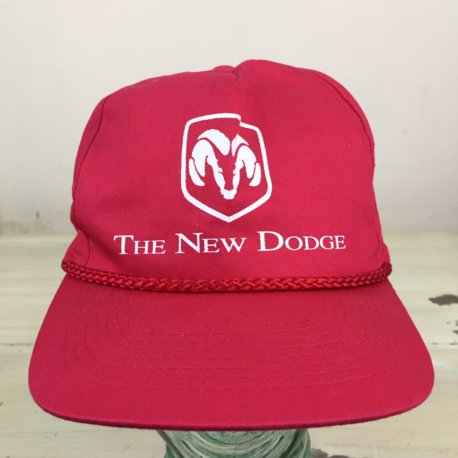 THE NEW DODGE - Vtg 90s Red Car Truck Ram SnapBack Dad Hat Cap - MUST ...