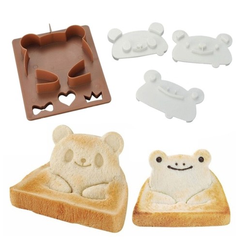 3D Sandwich Bear Face Mold Shaper Bread Cutter With 3 Expression Safe ...