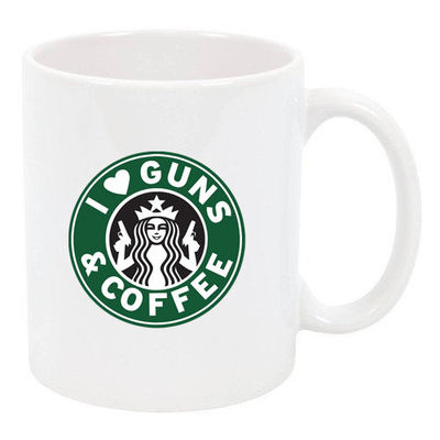 I LOVE COFFEE AND GUNS GUN RIGHTS 2nd AMENDMENT 11 oz USA PRINT CUP MUG ...