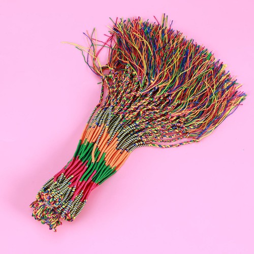 100pcs Colorful Handmade Braided Bracelets Assorted Friendship Thread ...