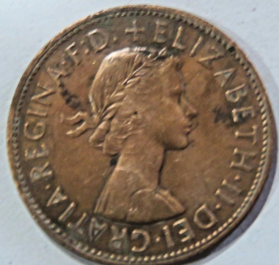 1967 ONE PENNY ELIZABETH II 1st portrait United Kingdom CIRCULATED ...