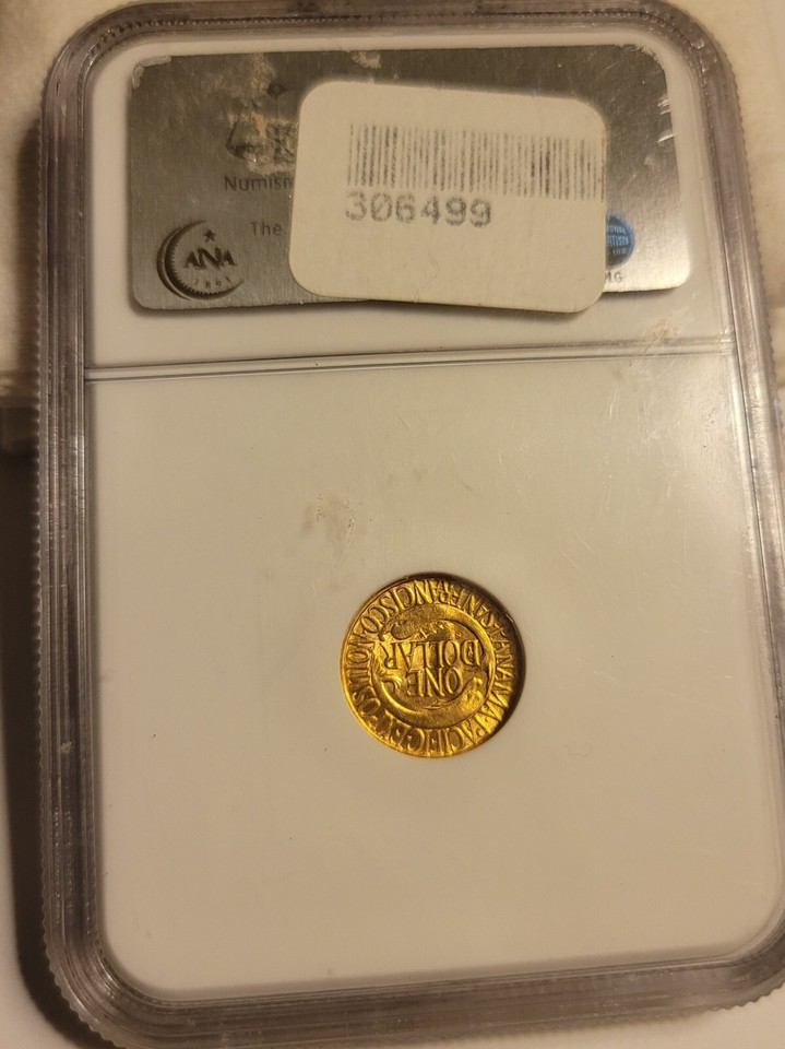 1915-S G$1 NGC MS 64 CAC Panama Pacific Commemorative Gold Dollar Pan ...