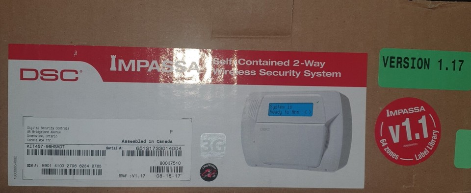 DSC Impassa KIT457 Self Contained 2Way Wireless Security System Version ...