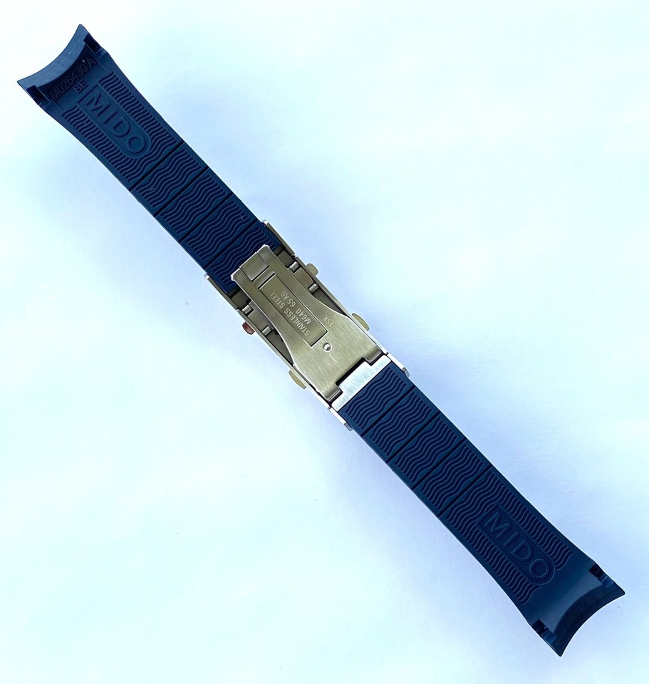 Original MIDO Ocean Star M026430A BLUE Rubber Watch Band Strap with ...