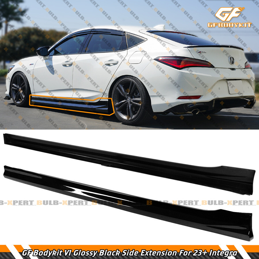 For 2023-25 Acura Integra DE4 DE5 GF Bodykit V1 Black Pearl Side Skirt ...