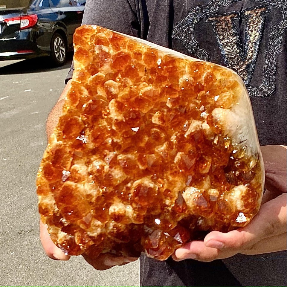 9.44LB Beautiful natural yellow crystal cave entrance large restoration ...