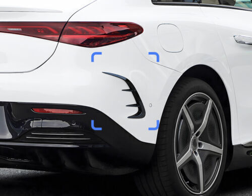 For Benz EQE EQS 2022~2023 Gloss Black Rear Bumper Lip Spoiler Fins ...