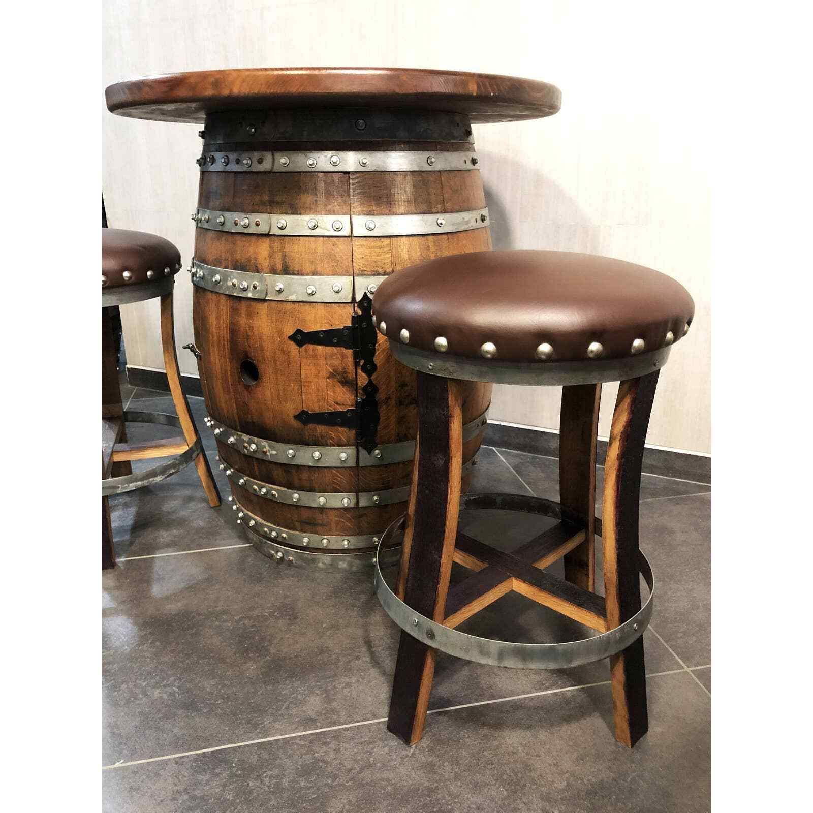 Wine Barrel Stave Bar Stool ( Bar Stool - Pub Stool - Whiskey Barrel ...