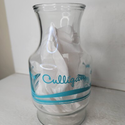 Vintage Kitchen CULLIGAN DRINKING WATER 1960's Pitcher Glass Carafe NO ...
