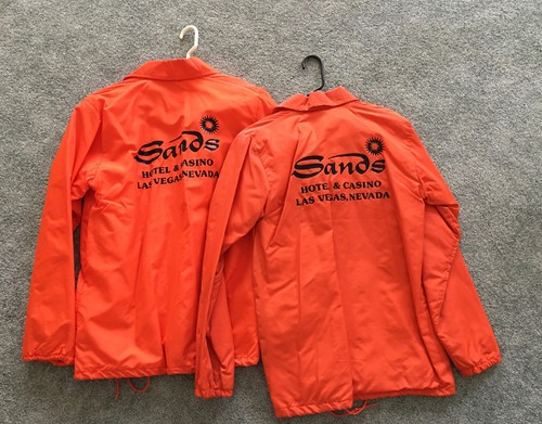 2 Vintage Las Vegas SANDS Hotel Nylon Windbreakers 100 % Cotton Lined ...