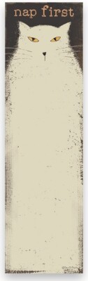 NEW!~Primitives By Kathy~NOTEPAD~Cat "Nap First"~Tablet/List/Magnetic ...