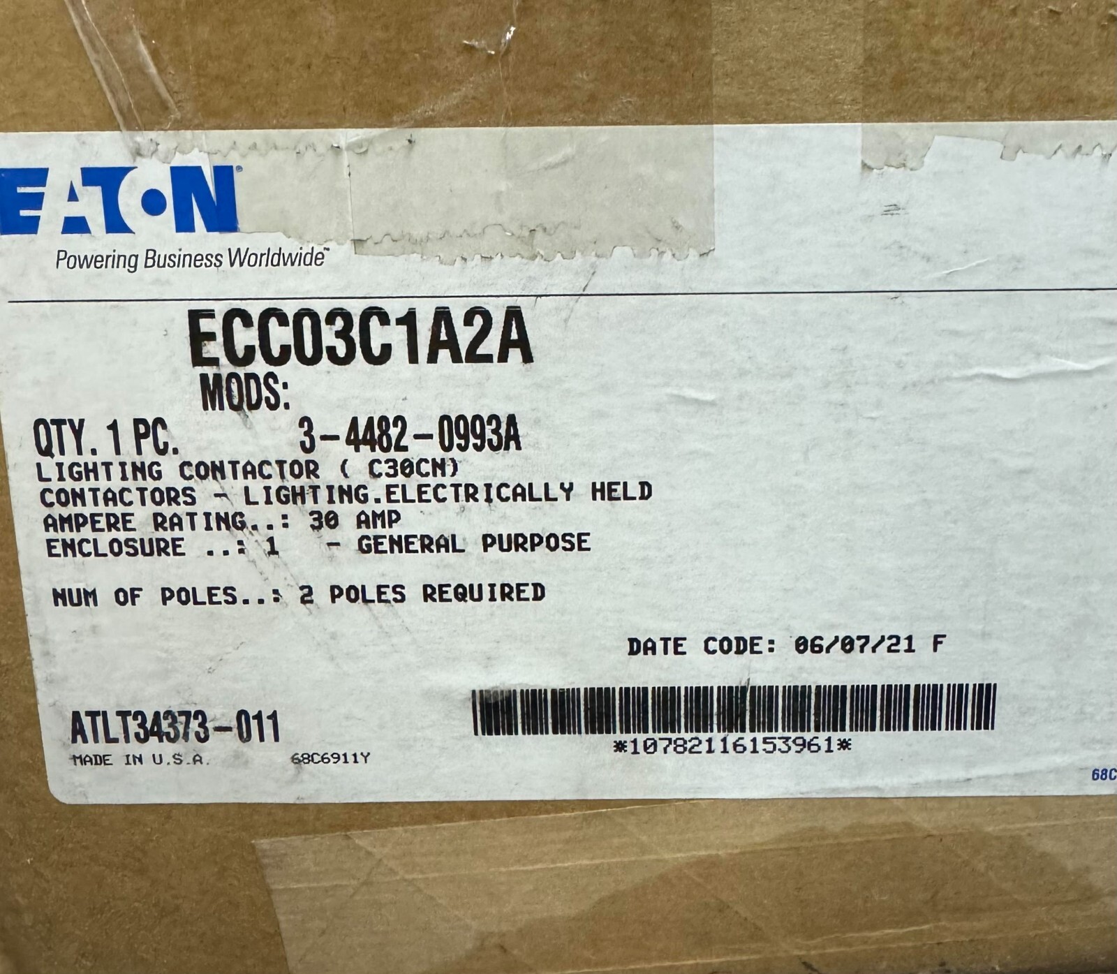 Eaton ECC03C1A2A Lighting Contactor (C30CN) Case Only | eBay