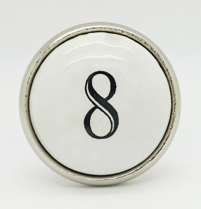 Alphabet Number Letter Cupboard Ceramic Door KNOBS Porcelain Drawer ...