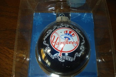 New York Yankees Glass Christmas Tree Ball Ornament MLB Baseball NY ...