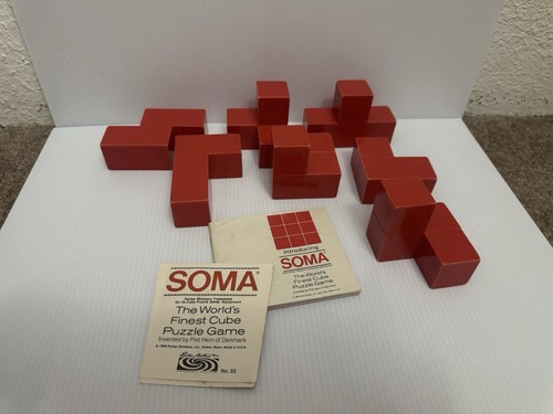 Vintage 1969 SOMA Cube Puzzle Parker Brothers Game Red w/ Instructions ...