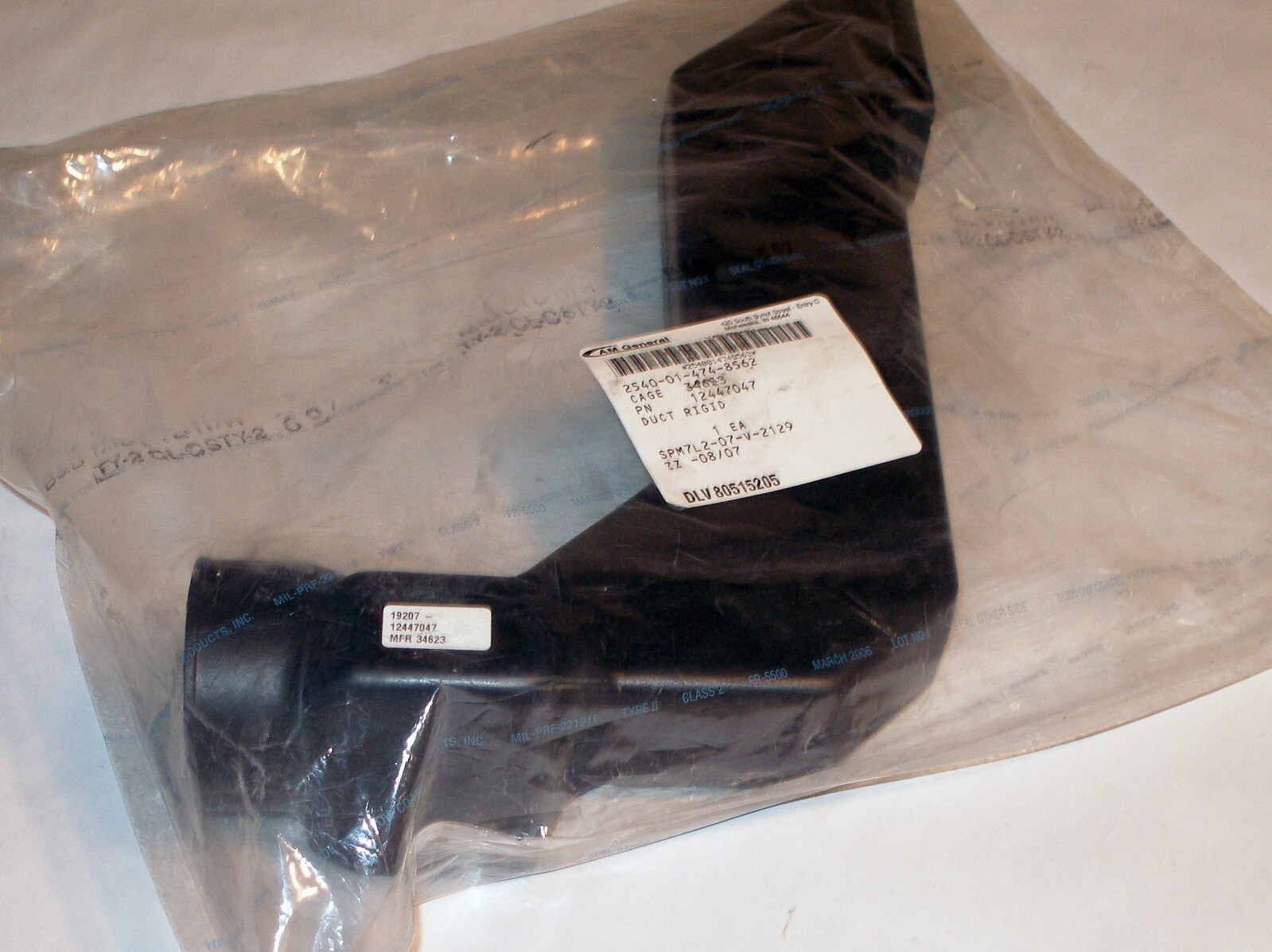 AM General 12447047 HMMWV Hummer HVAC Duct, M1151 M1165 M1165A1 M1167 ...