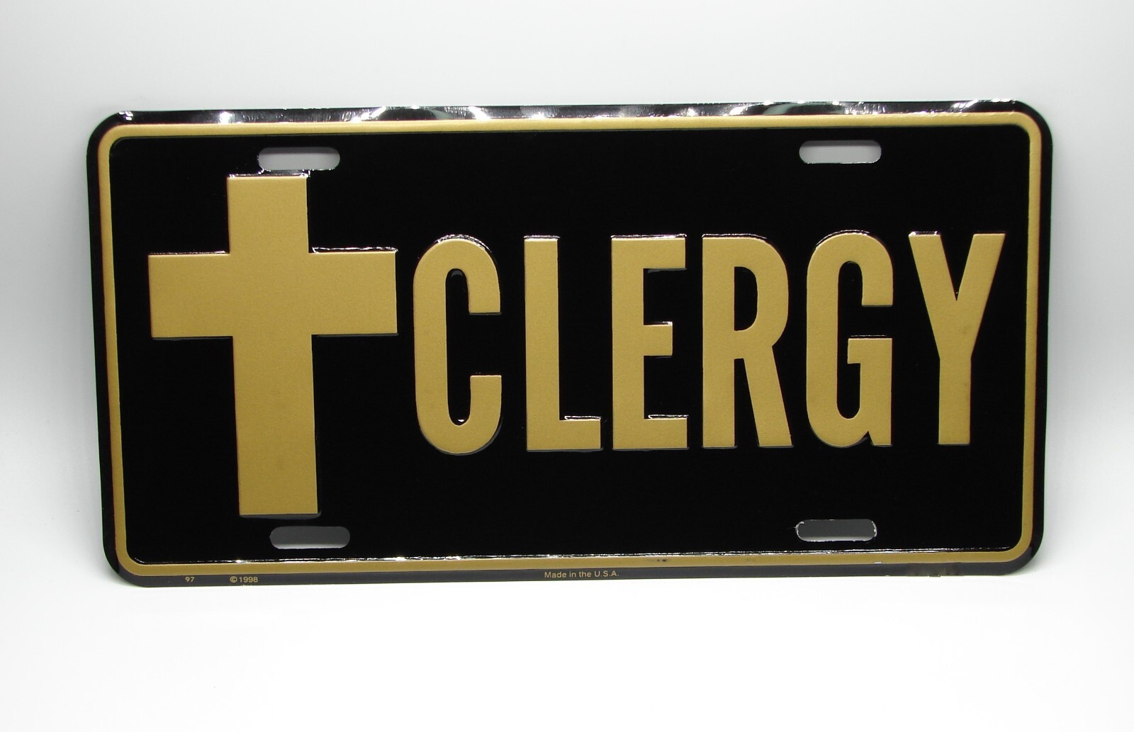 CLERGY HOLY CROSS RELIGIOUS CHRISTIAN EMBOSSED METAL CAR NOVELTY ...