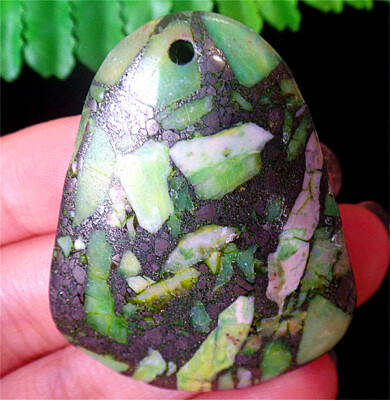 47x38x6mm Green Sea Sediment Jasper Bell Pendant Bead DY4171 | eBay