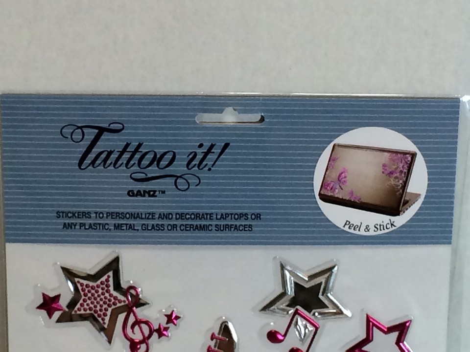 6 PCS Computer Sticker Vinyl Laptop Decal PC Case Mod Flaming Guitar ...